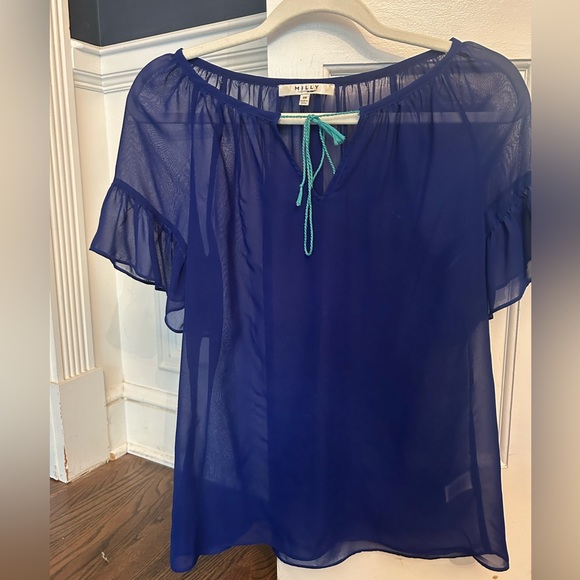 Milly | Tops | Milly Sheer Summer Blouse | Poshmark